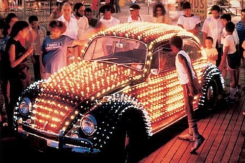 transpress nz: VW Beetle with flashing lights livery