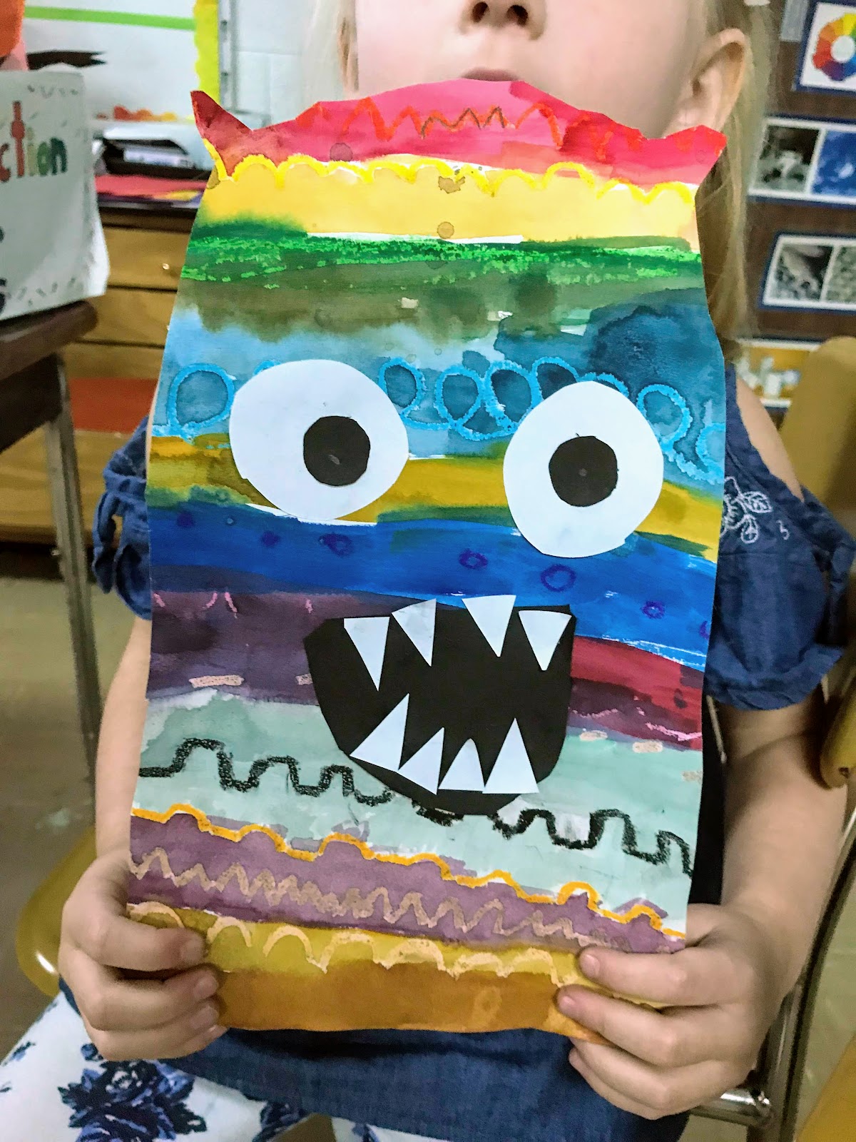 Elements of the Art Room: Kindergarten Line Painting Monsters
