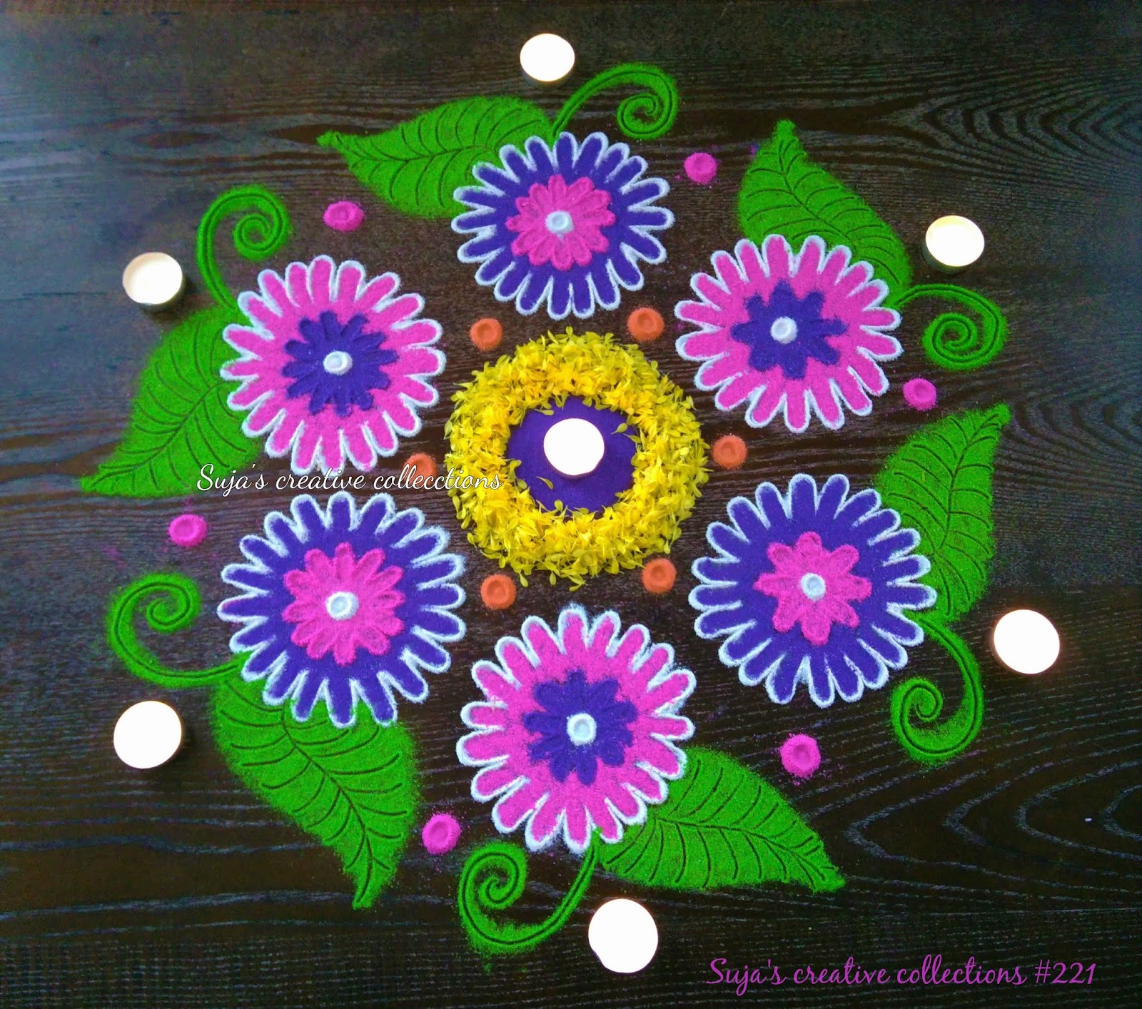 Suja's Creative Collections: Floral Rangoli Designs