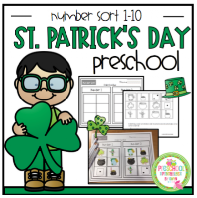St. Patrick's Day Number Sorting ~ Preschool Printables