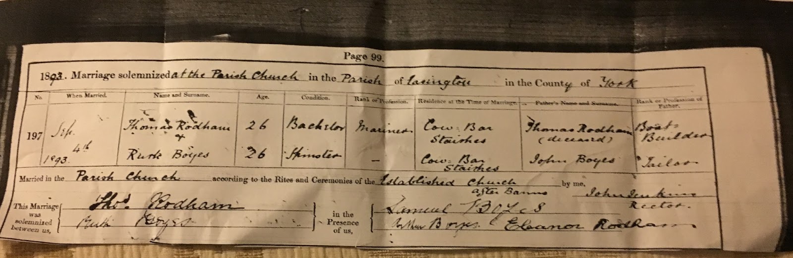 Where are we all Now: Rodham Research-Thomas Rodham of Staithes, he ...