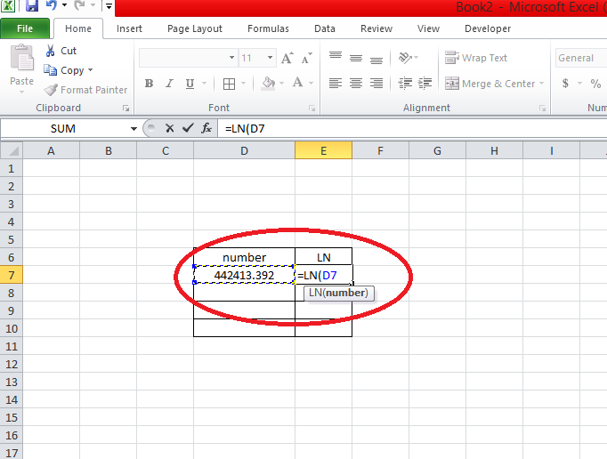 Langkah membuat BUILT INI FUNCTION LN (Logaritma Natural) pada Ms.Excel