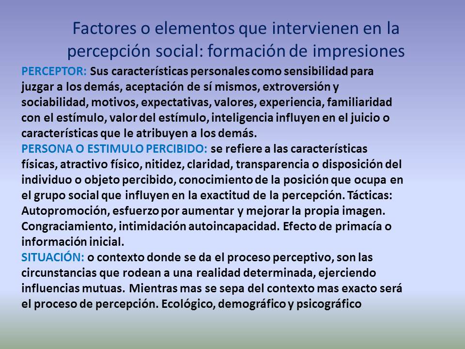 UNIDAD II. PERCEPCIÓN SOCIAL