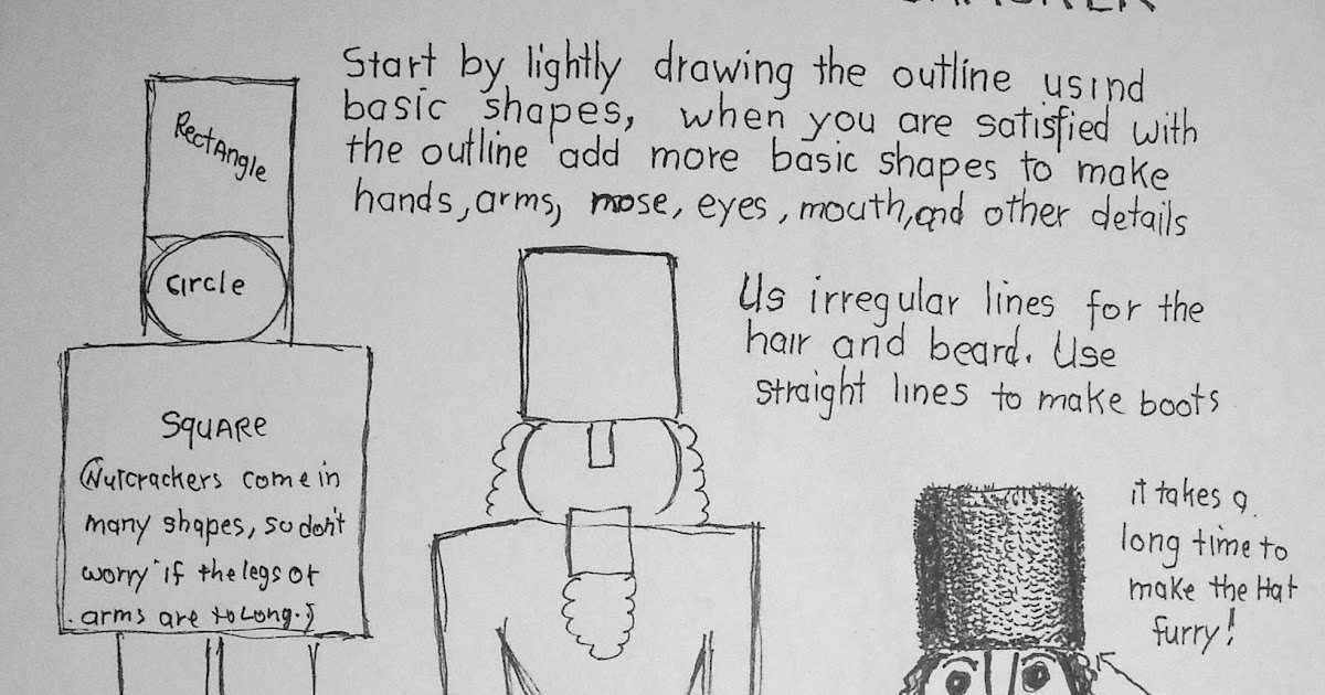 How to Draw Worksheets for The Young Artist: How To Draw A Nutcracker ...
