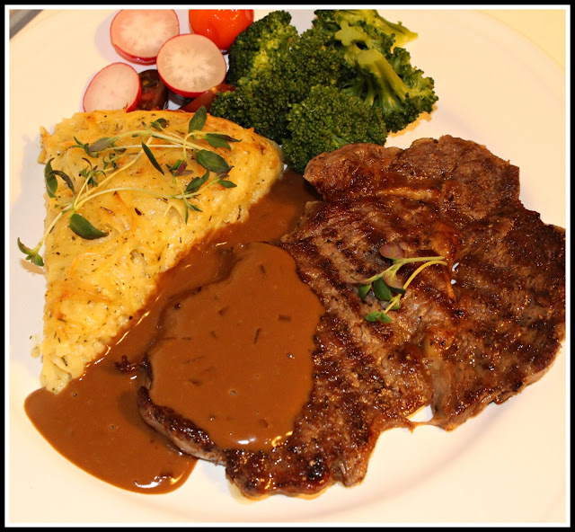 Linda´s Goda: Entrecote med potatiskaka