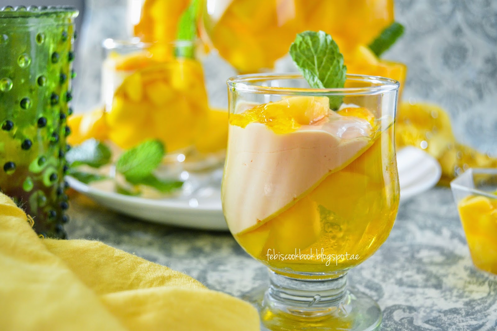 Mango Pudding with Pineapple Jelly