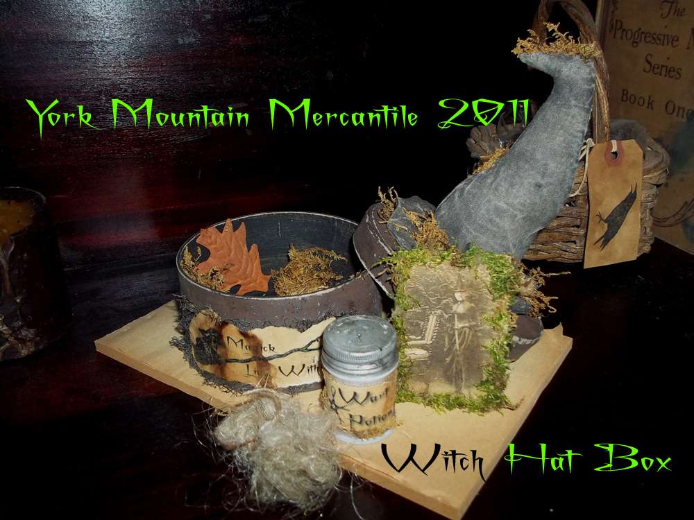 The York Mountain Mercantile: Primitive ~ Halloween Witch ~ Magick Hat Box