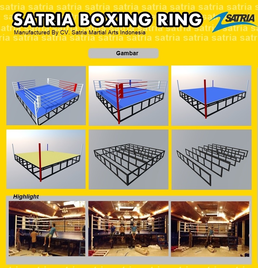 Ukuran, Kubikasi dan Berat Estimasi Ring Tinju