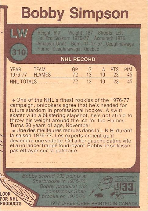 La vie est une puck: Bobby Simpson et Floyd Lahache