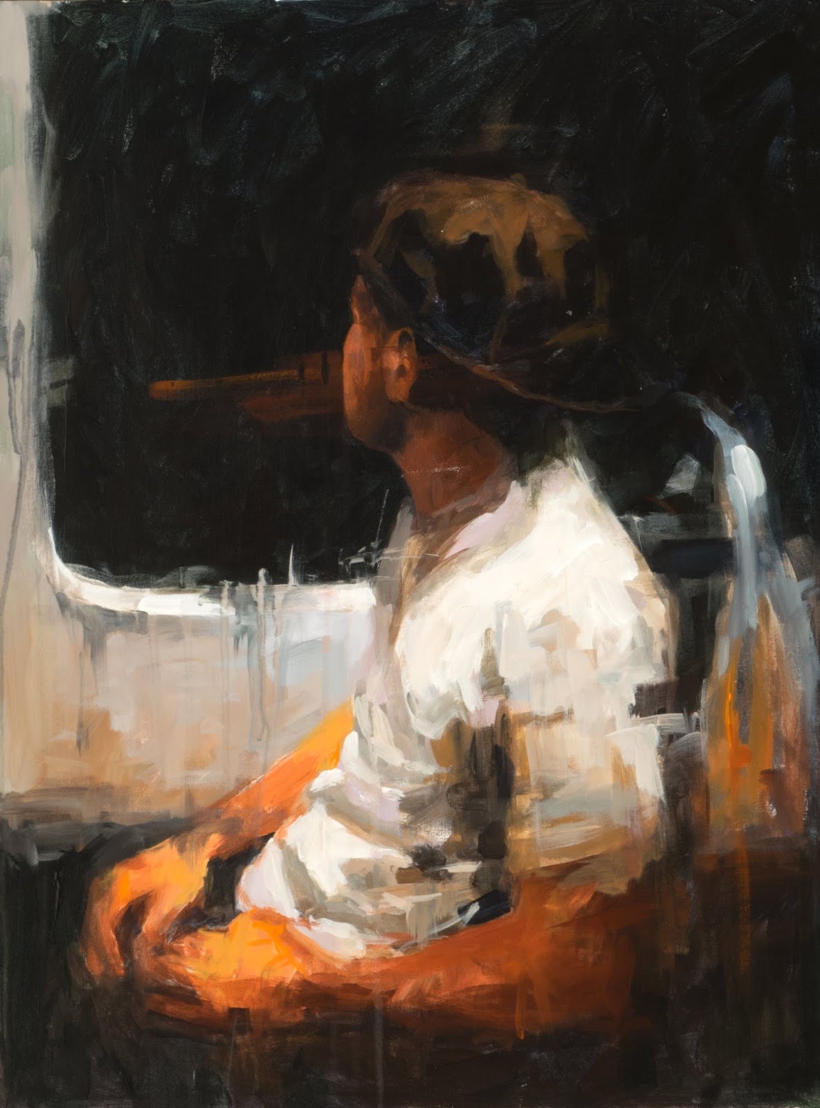 John K. Harrell Fine Art : "In Transit" 24 x 18 Acrylic by John K. Harrell