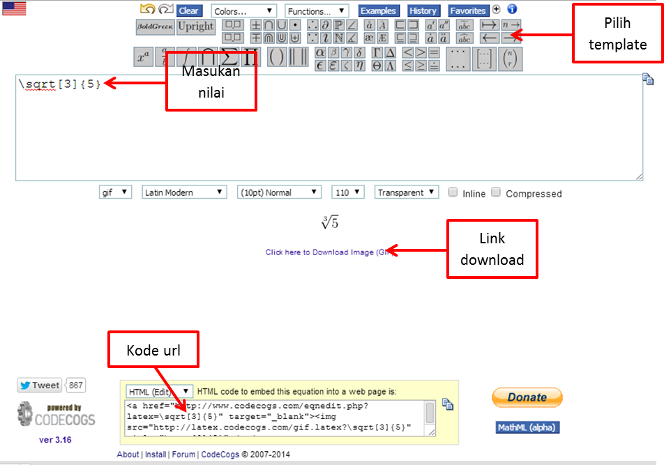 Bagaimana cara menulis rumus matematika di blogspot?