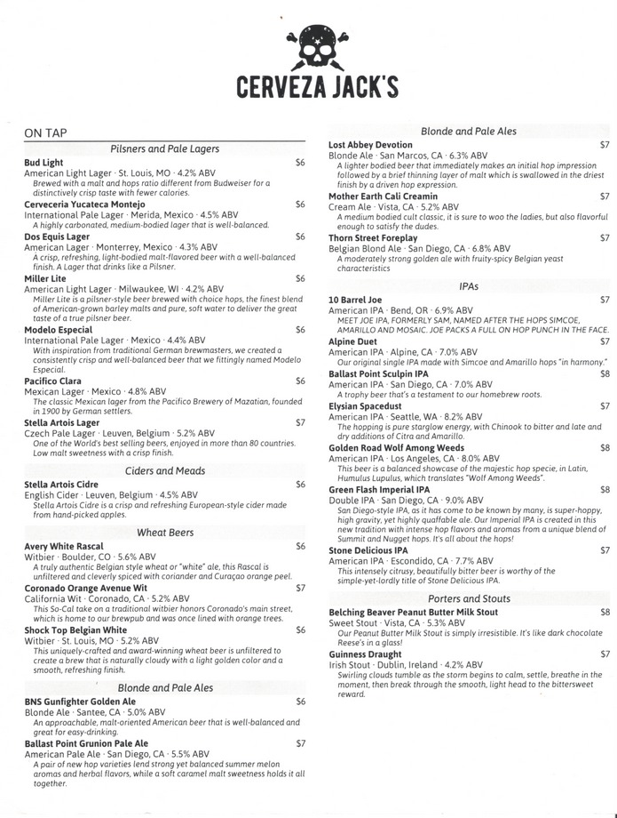 SanDiegoVille: Cerveza Jack's Debuts In Pacific Beach At Former Fred's ...