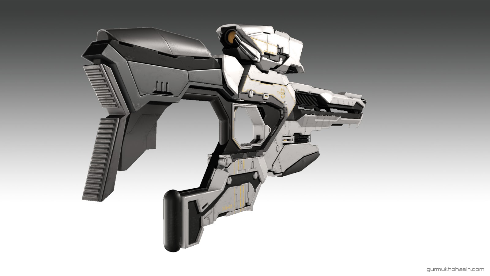 Art of Gurmukh Bhasin: Scifi gun 3D model