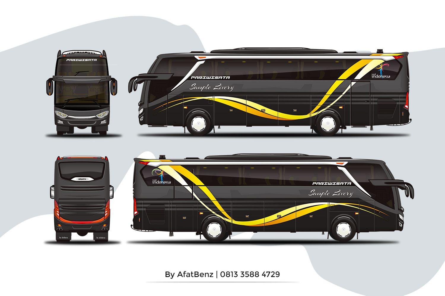 Jasa Pembuatan Design Livery Elf, Bus dan Truck | AfatBenz Media