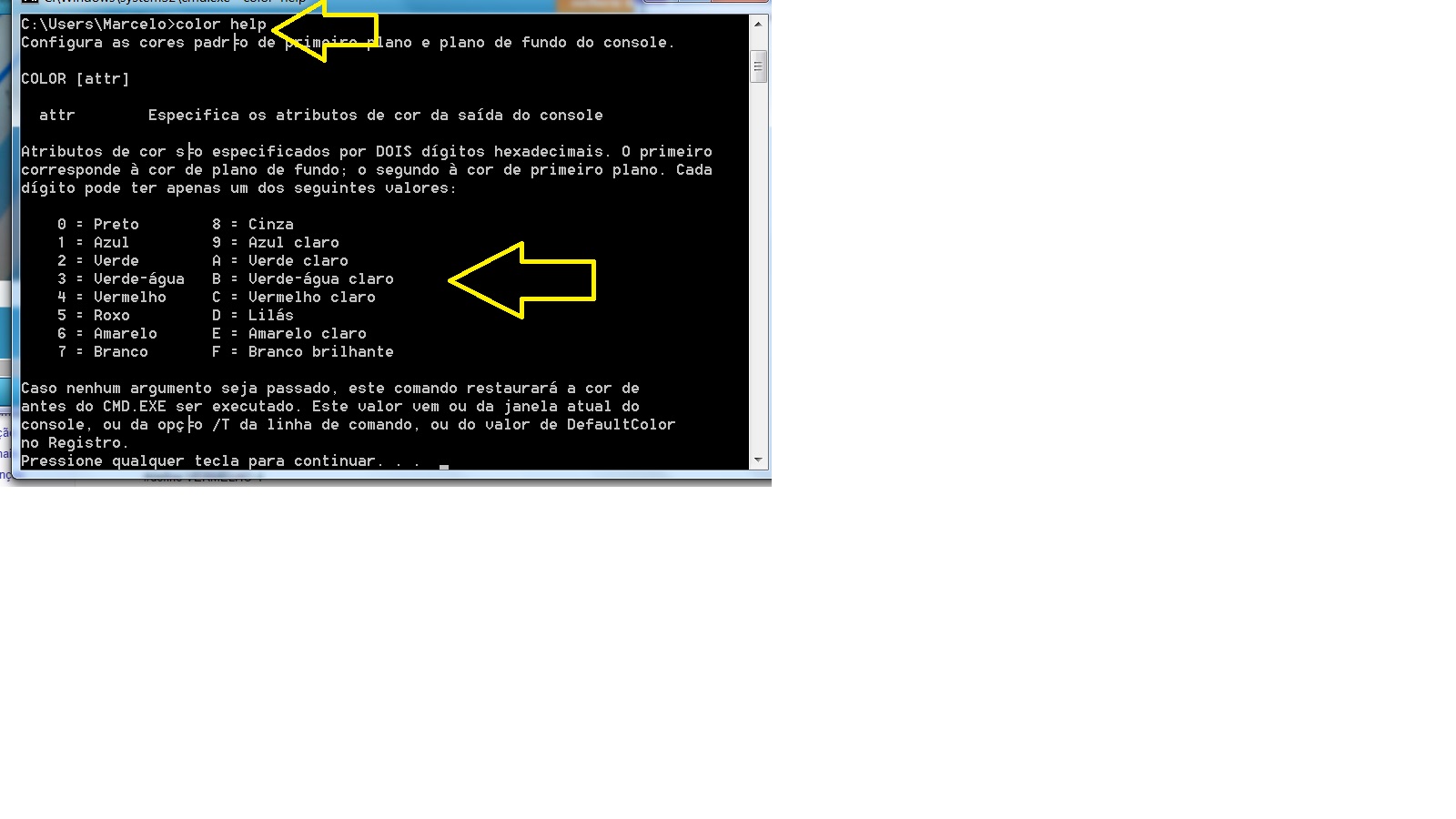 C++, Padrão de cores para uso da base system, system color, system ...