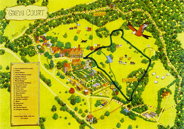 Shot on location - Films and TV-series: Greys Court, England