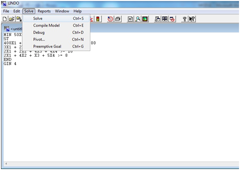 Software LINDO (Linear Ineraktive Discrete Optimizer) | desah arofah