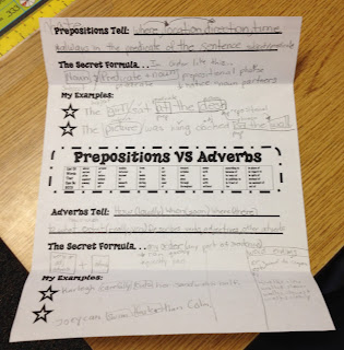 Working 4 the Classroom: Preposition VS Adverb....It's a Freebie!