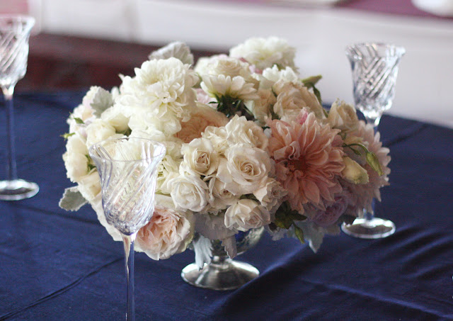 Oak & the Owl: White and Soft Pink Sample Centerpieces