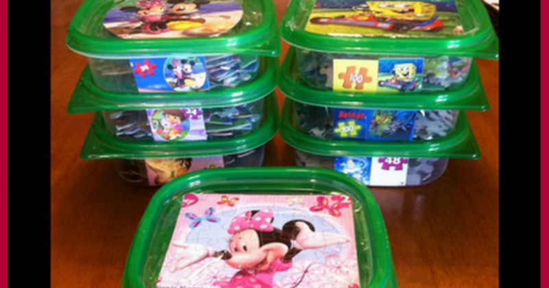 Dollar Store Crafter: Dollar Tree Puzzle Storage And Organization Idea :)