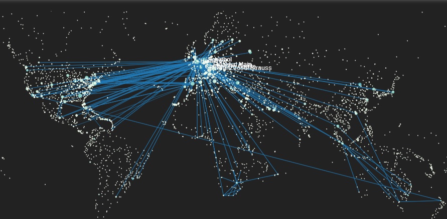 Cartographie numérique: Visualiser les flux aériens et les aéroports ...