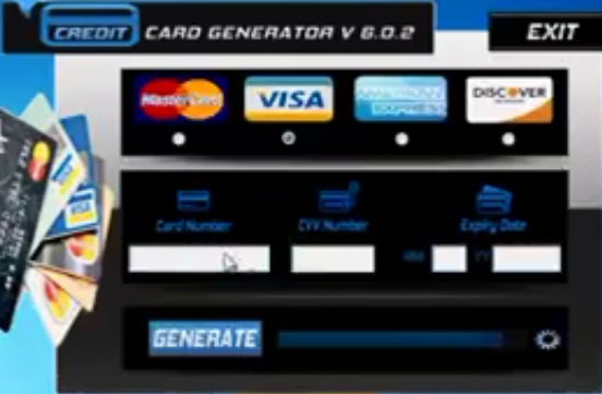 Credit card generator with money and zip code