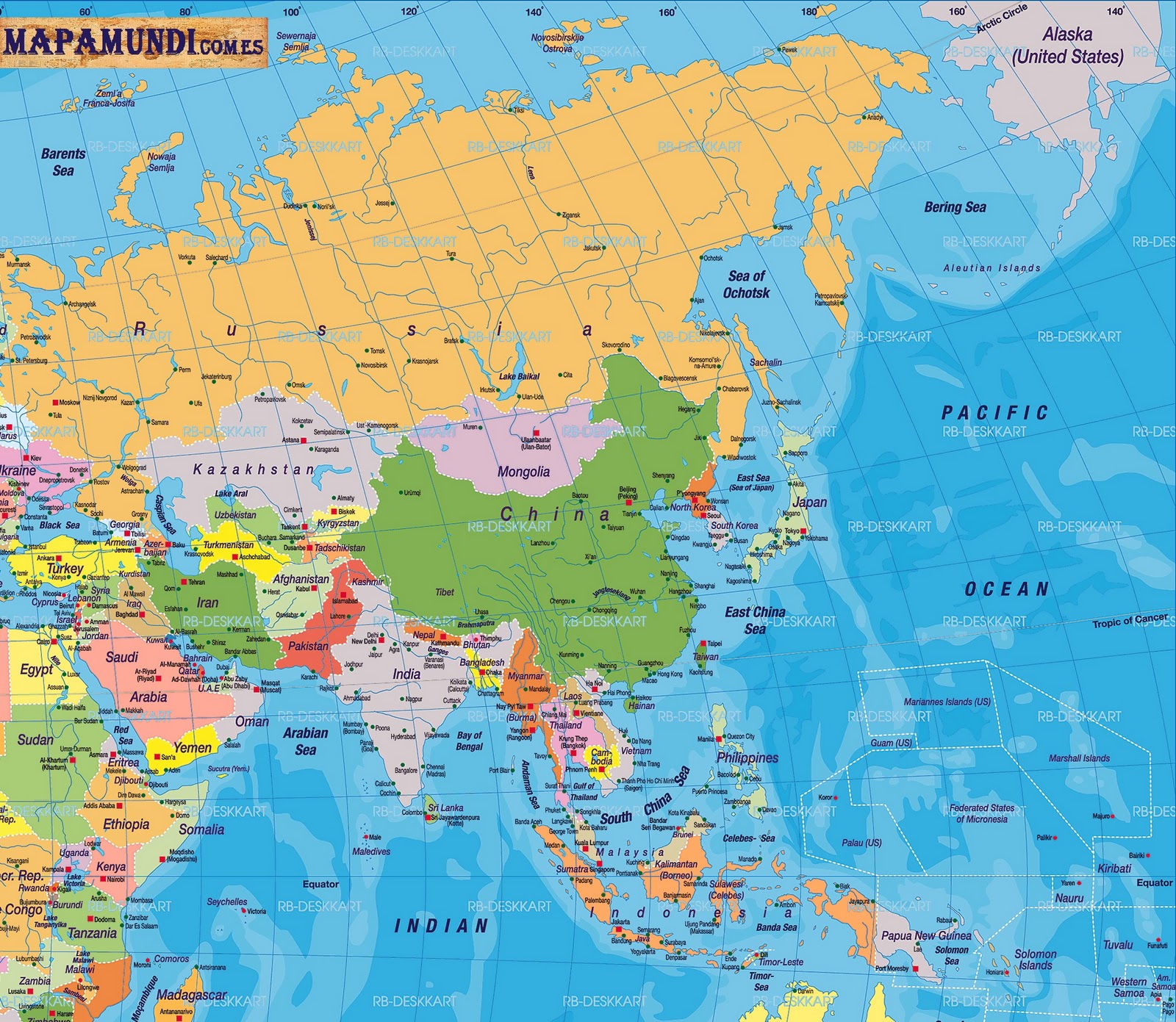 Paula's Geography Blog: Political map of Asia