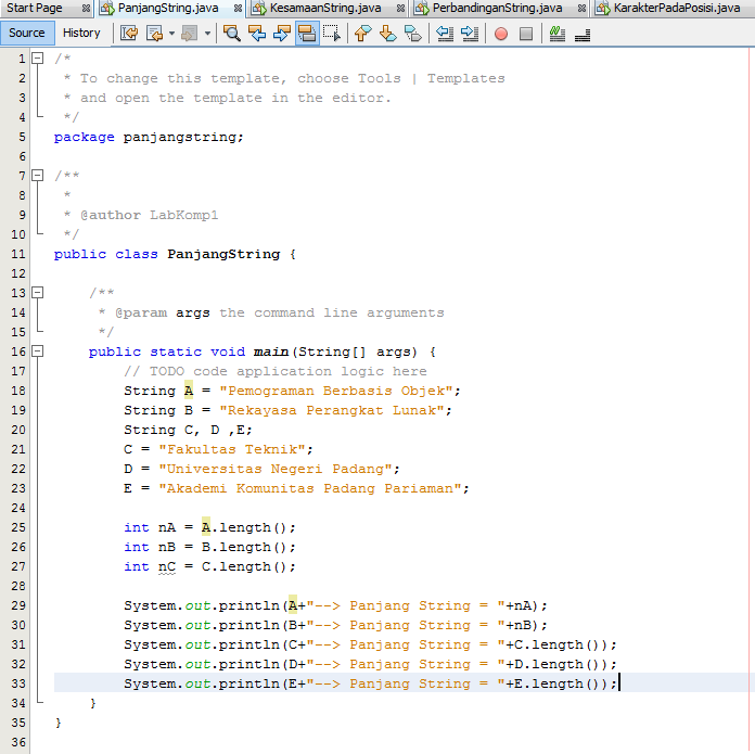 Laporan Kuliah "Asrini": Laporan PBO 7