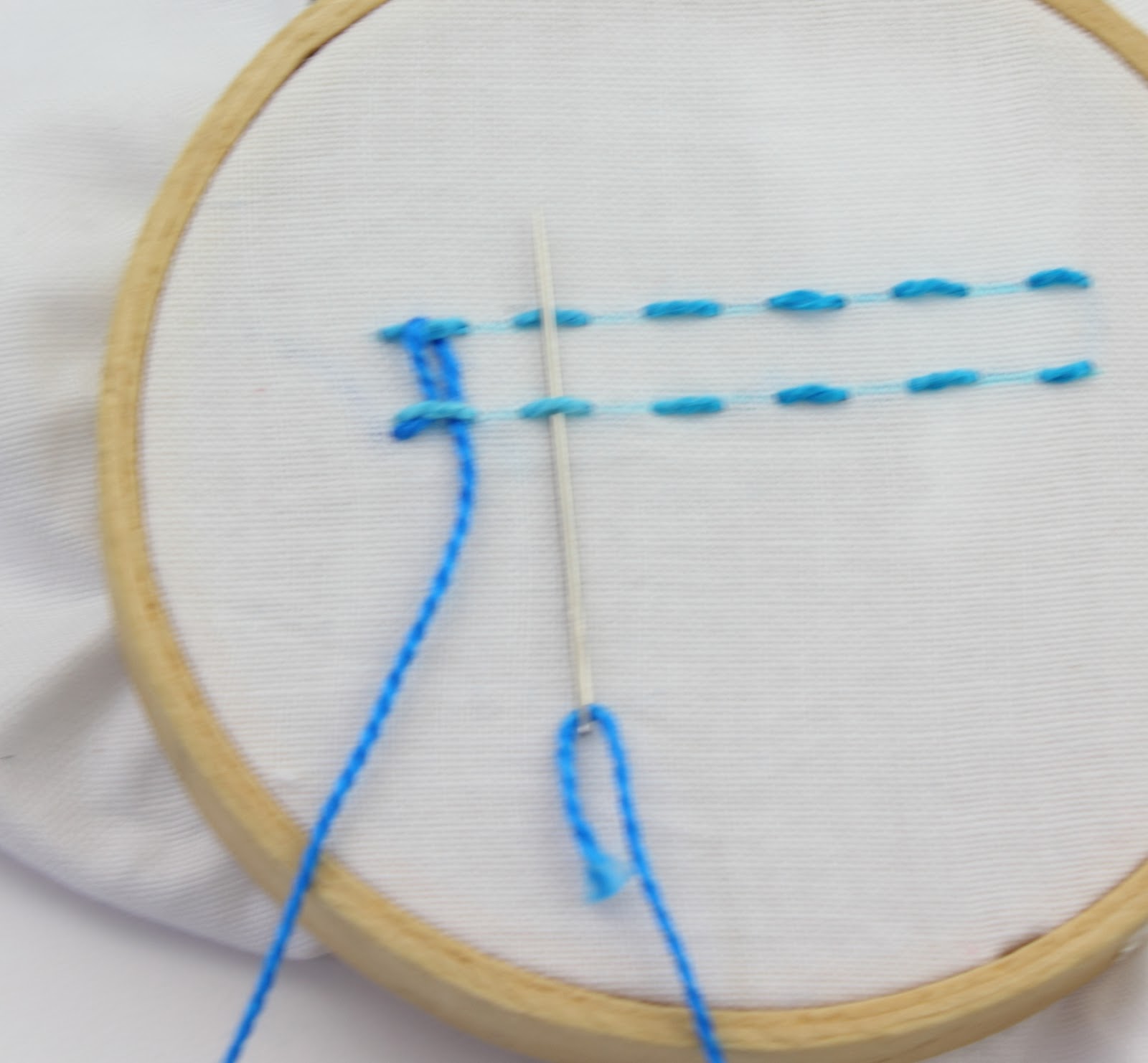 big B: Threaded Running Stitch