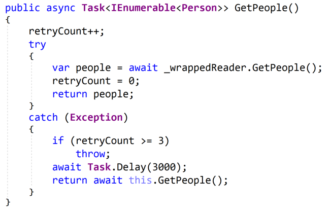 Jeremy Bytes: More DI: Adding Retry with the Decorator Pattern Jeremy Bytes: More DI: Adding Retry with the Decorator Pattern