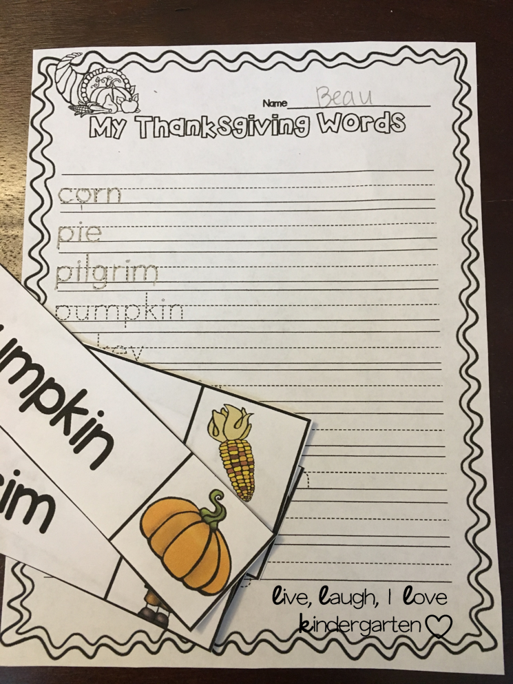 Thanksgiving Writing Center | Live, Laugh, I LOVE Kindergarten