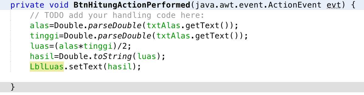 Membuat Aplikasi Luas Segitiga Dengan Java NetBeans ~ Ngoding Java