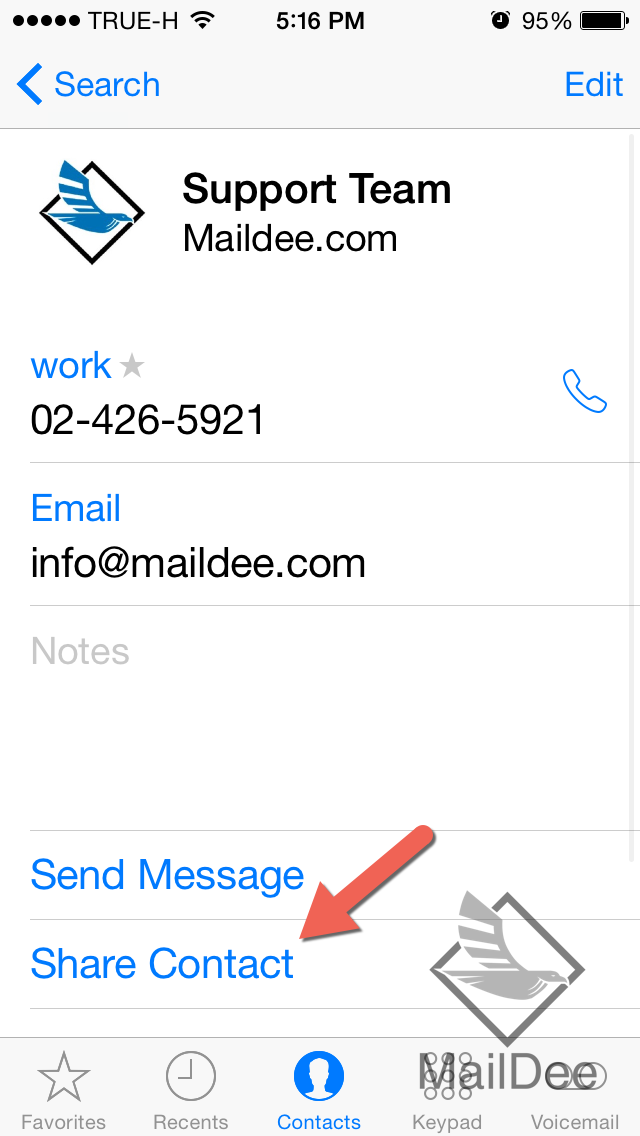 Technology Land Co., Ltd.: [iPhone&iPad] วิธีส่งรายชื่อ Contacts ไปให้คนอื่นทางอีเมล์