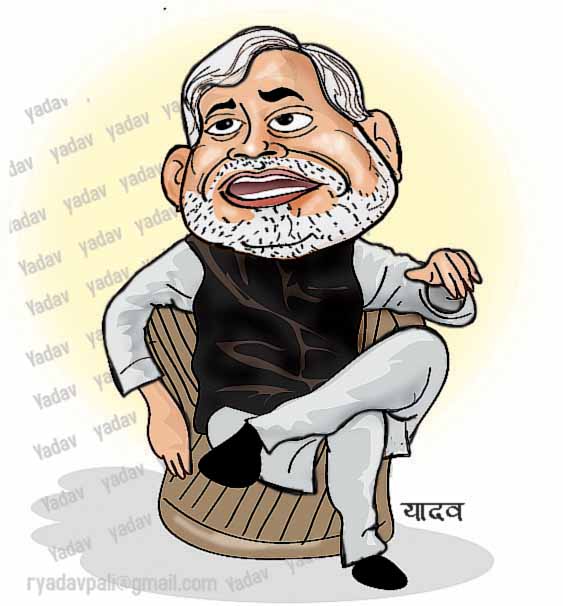 indian caricature: nitish kumar caricature