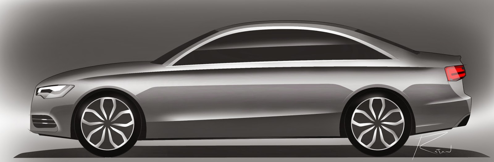 RATANDESIGNZ: AUDI A6 Side View Render Process
