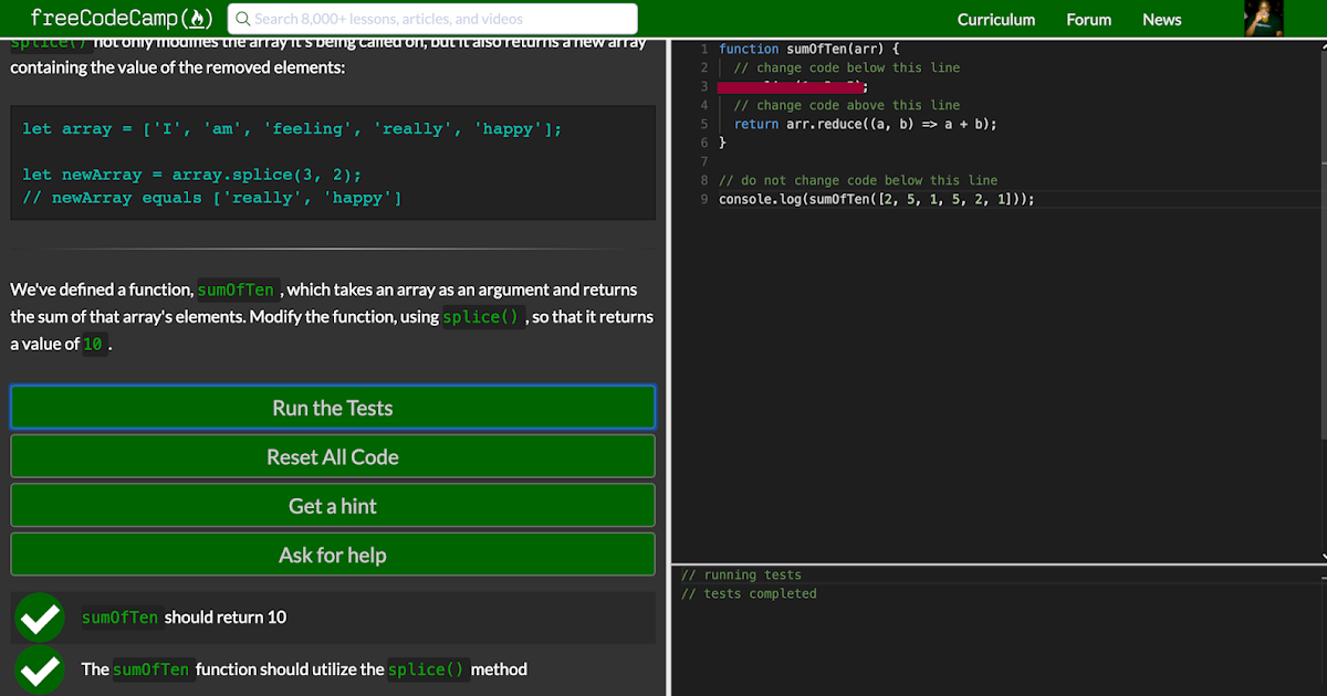 Just a Few Things..: Remove Items Using splice()
