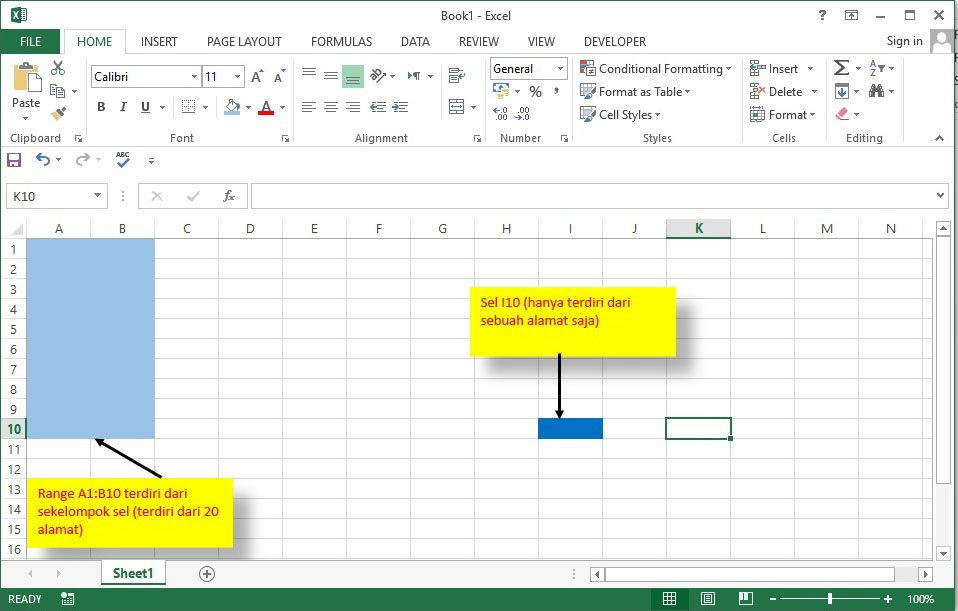 Pengertian Sel dan Range Pada Microsoft Excel