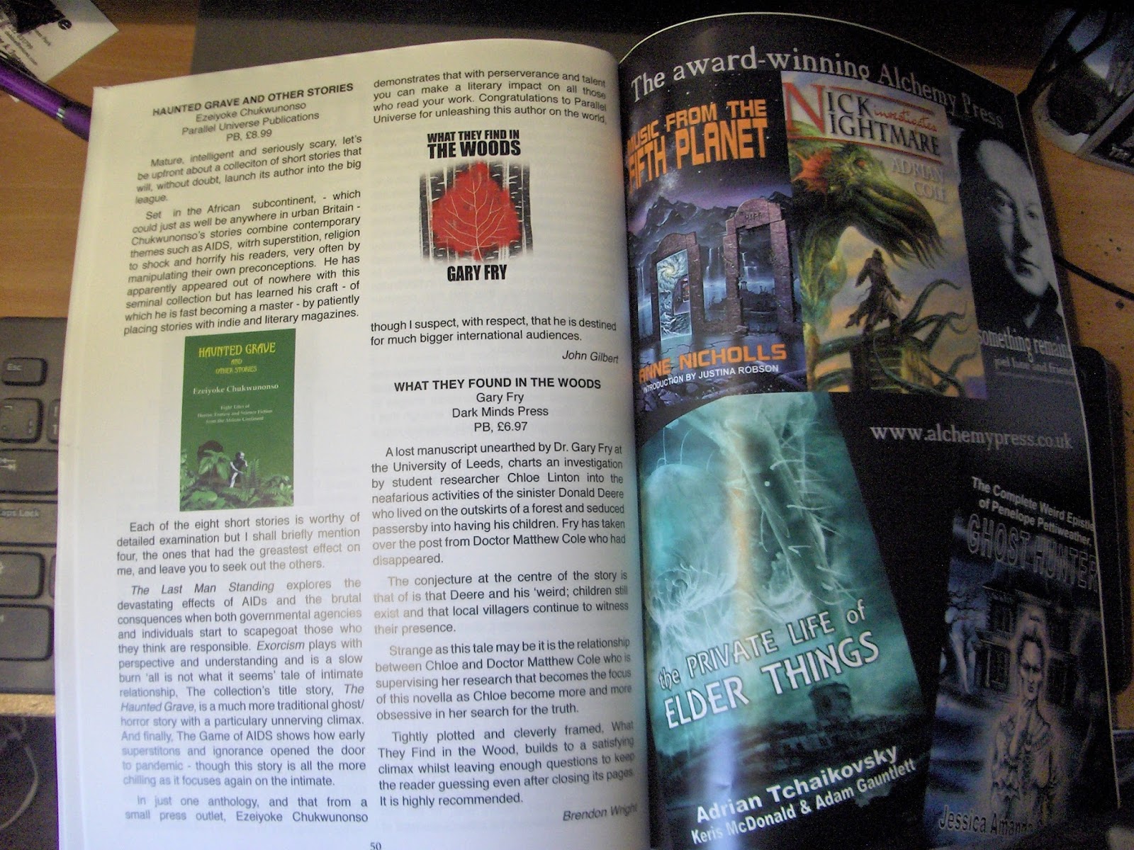 David A. Riley: Fear magazine - Book review and full-page ad