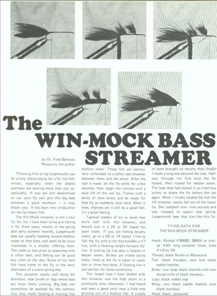 The Smallmouth Fly Box: The WIN-MOCK Streamer