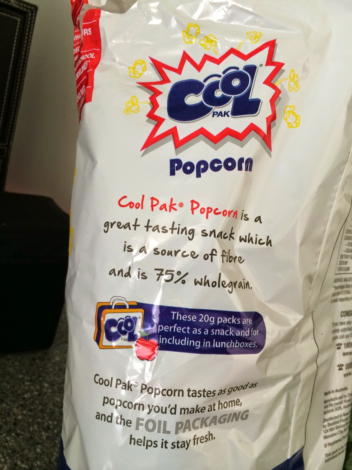 Gluten-Free Vegan Food Labels : Cool Pak Popcorn - 10 lunch box size ...