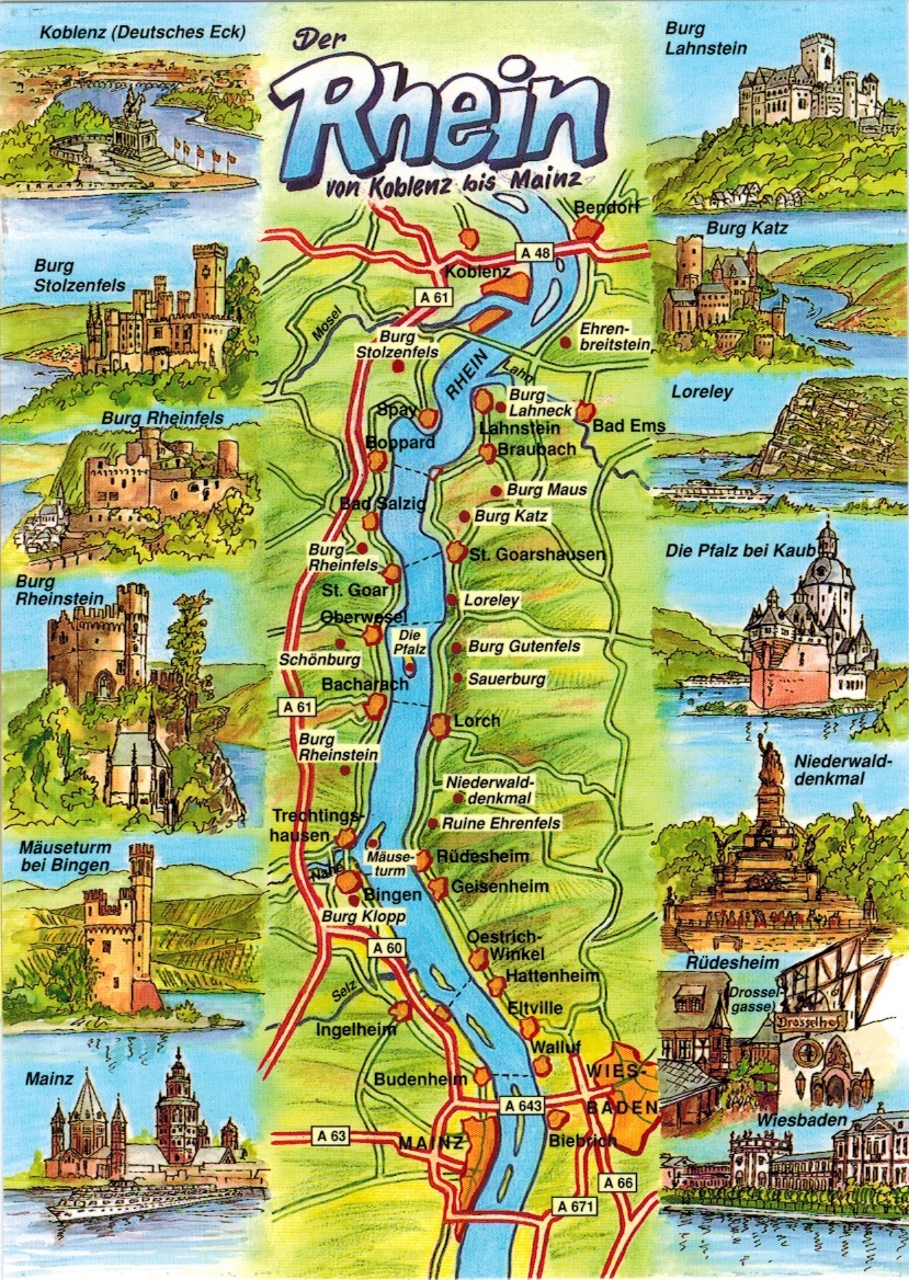 Map Of Rhine River Castles