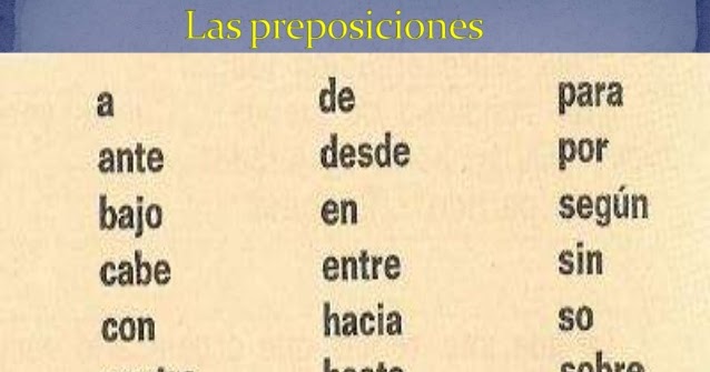 Donde residen las palabras...: LAS PREPOSICIONES