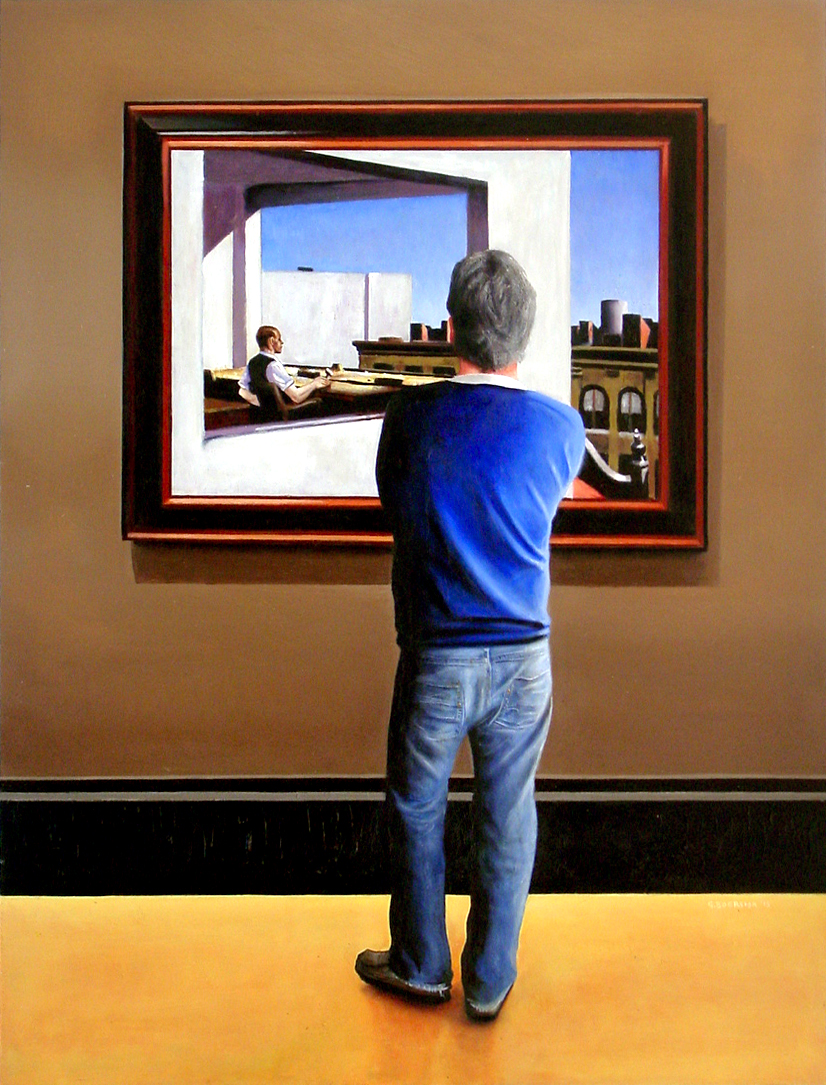 Hyperrealism Paintings Gerard Boersma: Self Portrait With Office In A ...