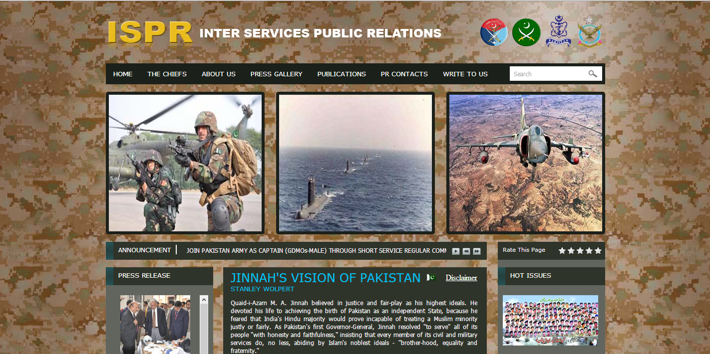 Pakistan Army Fans: ISPR has launched their Website with New look