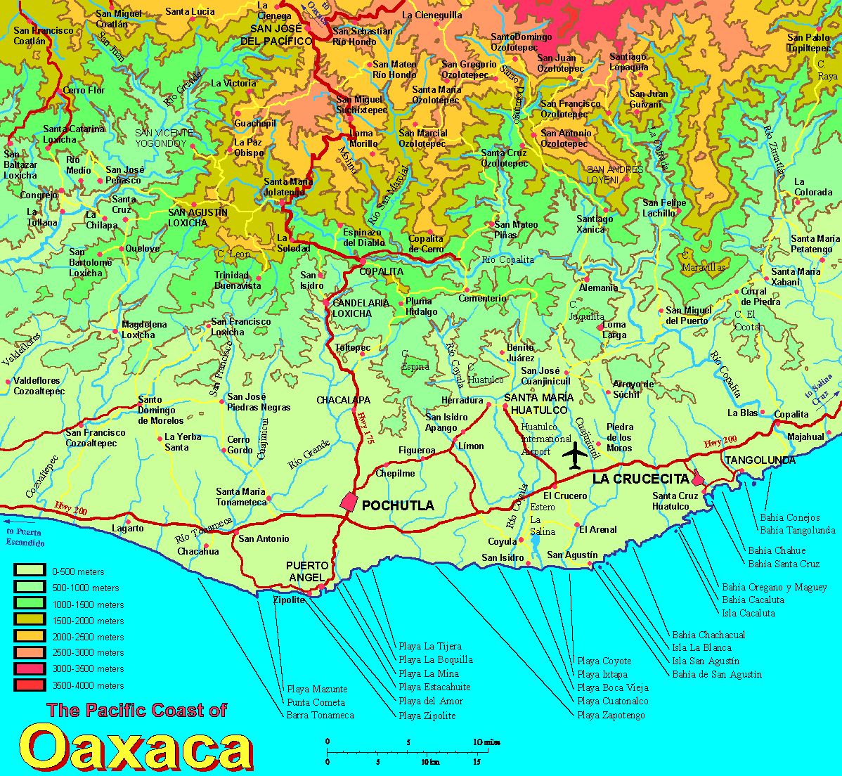 Playa Zipolite. Welcome To The Beach Of The Dead!: Map Playa Zipolite PLUS