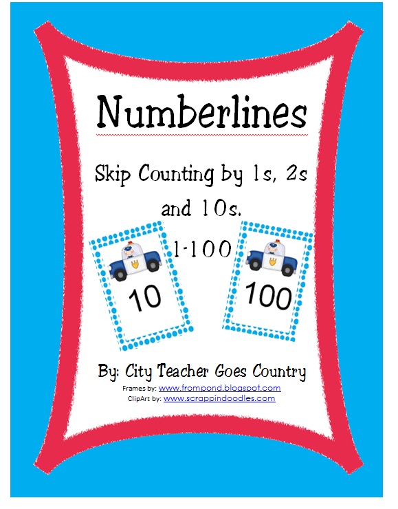 City Teacher Goes Country: Numberline Freebie