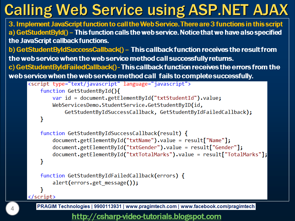 Sql Server Net And C Video Tutorial Part 6 Calling Web Service From Javascript