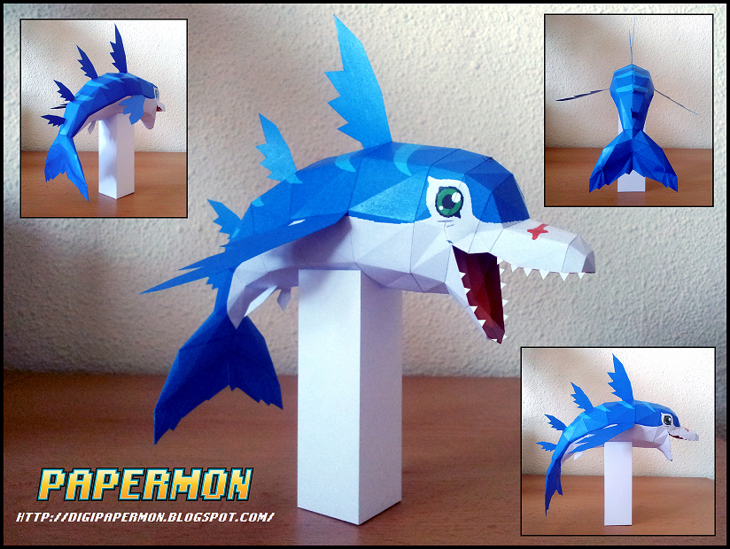 Digimon Dolphmon Papercraft | Papercraft Paradise | PaperCrafts | Paper ...