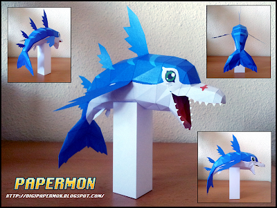 Digimon Dolphmon Papercraft | Papercraft Paradise | PaperCrafts | Paper ...