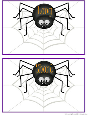 Primary Chalkboard: Halloween Spider Sort ~ Vowel Sorting *Freebie*